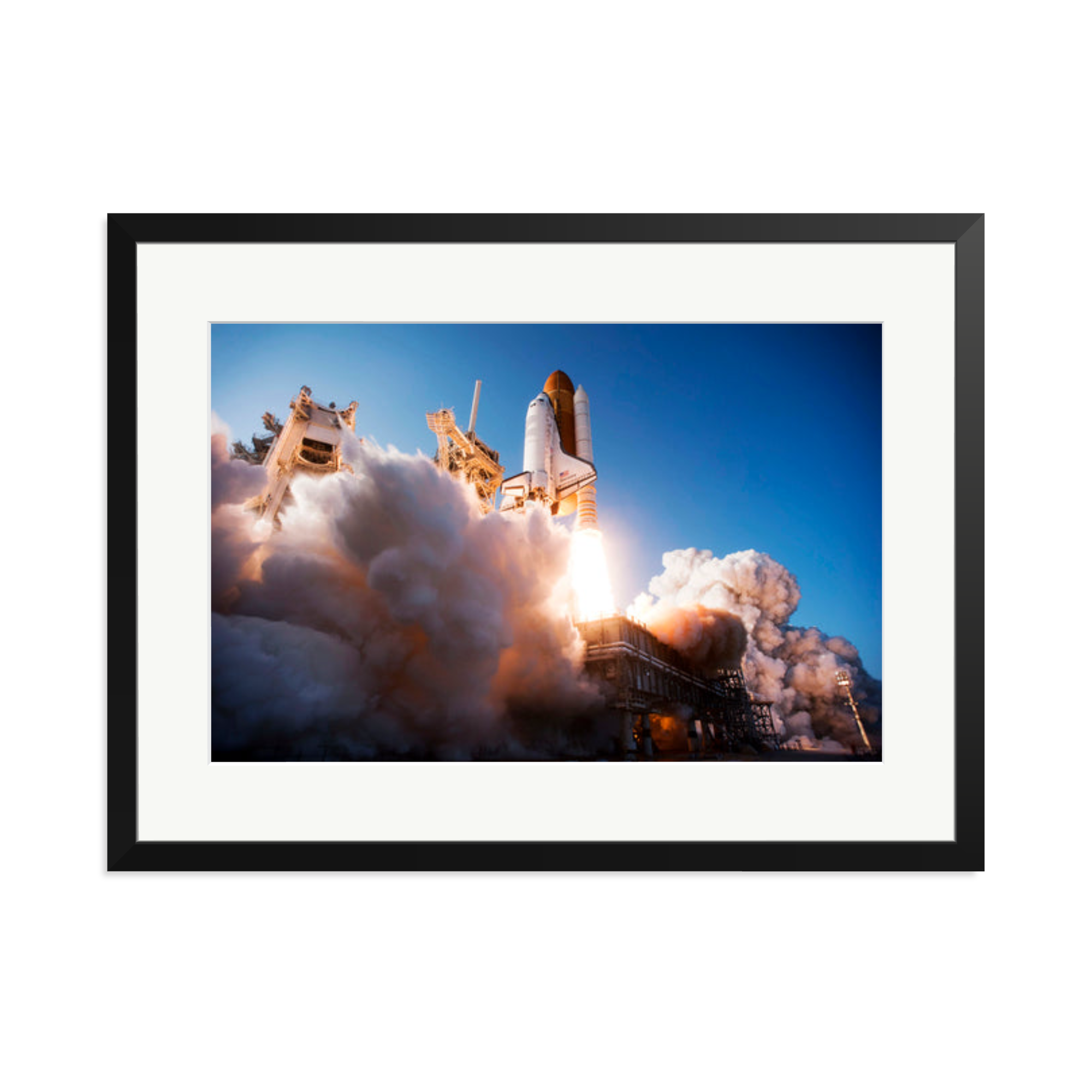Space Shuttle Discovery Liftoff Framed Print | Uncrate Supply
