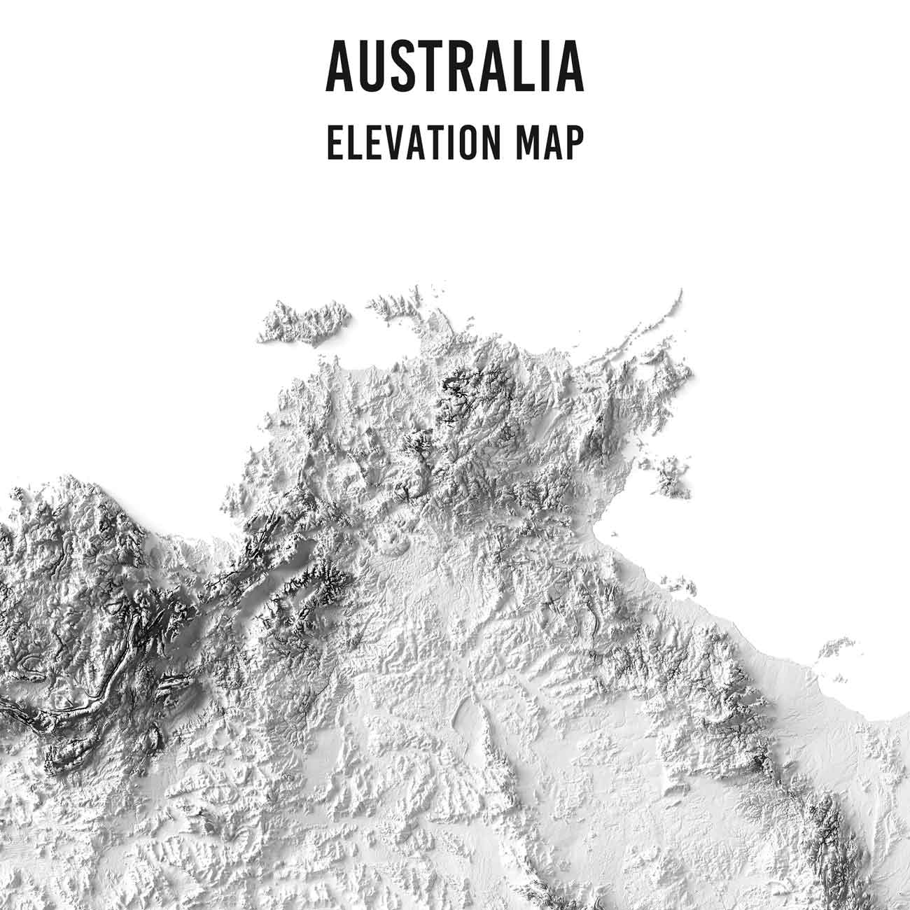 Australia Elevation Map | Uncrate Supply