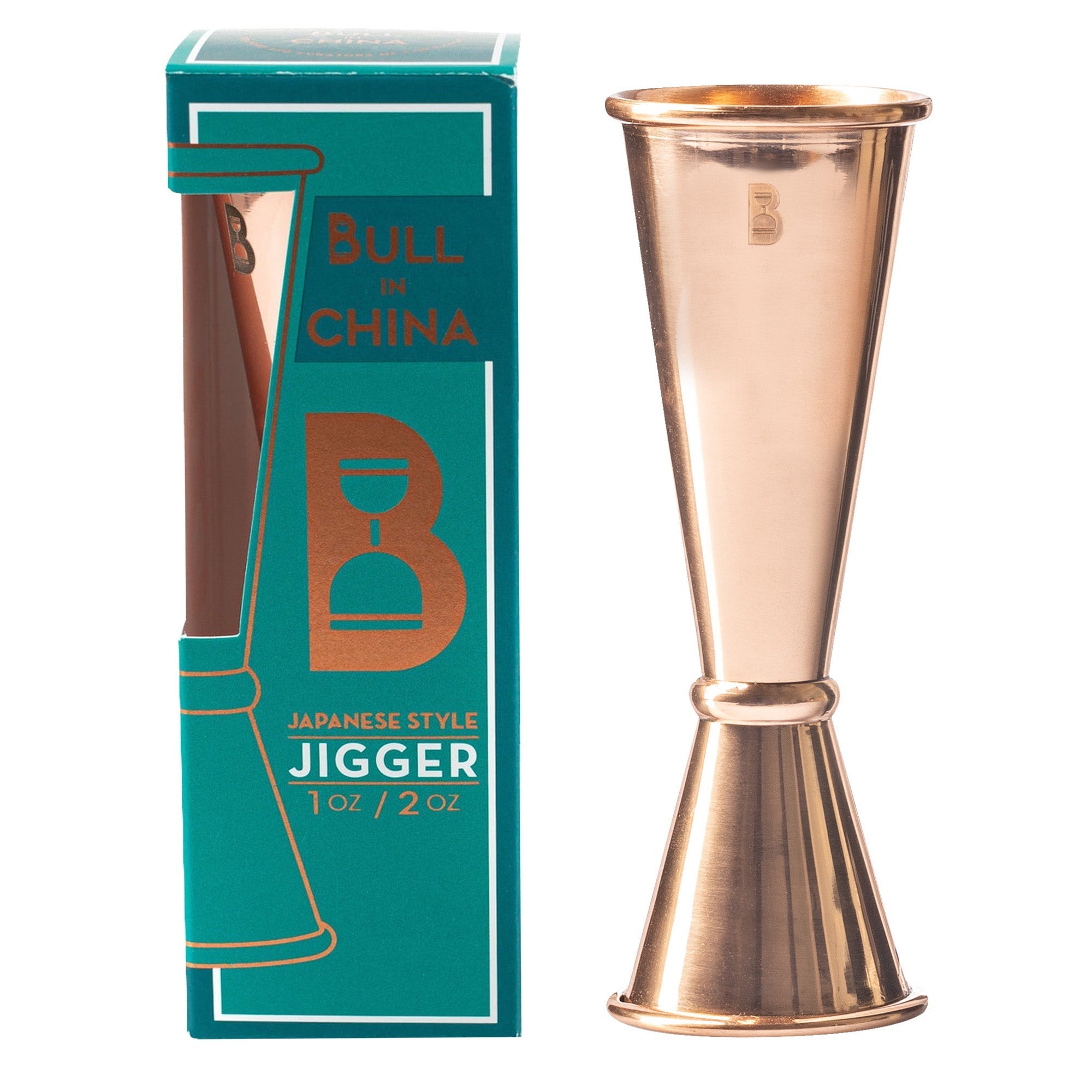 Bull In China Solid Copper and Brass Jiggers | Uncrate Supply
