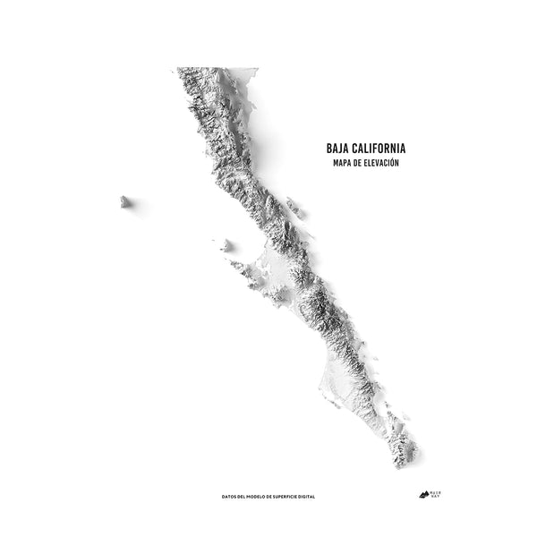 Baja California Elevation Map | Uncrate Supply