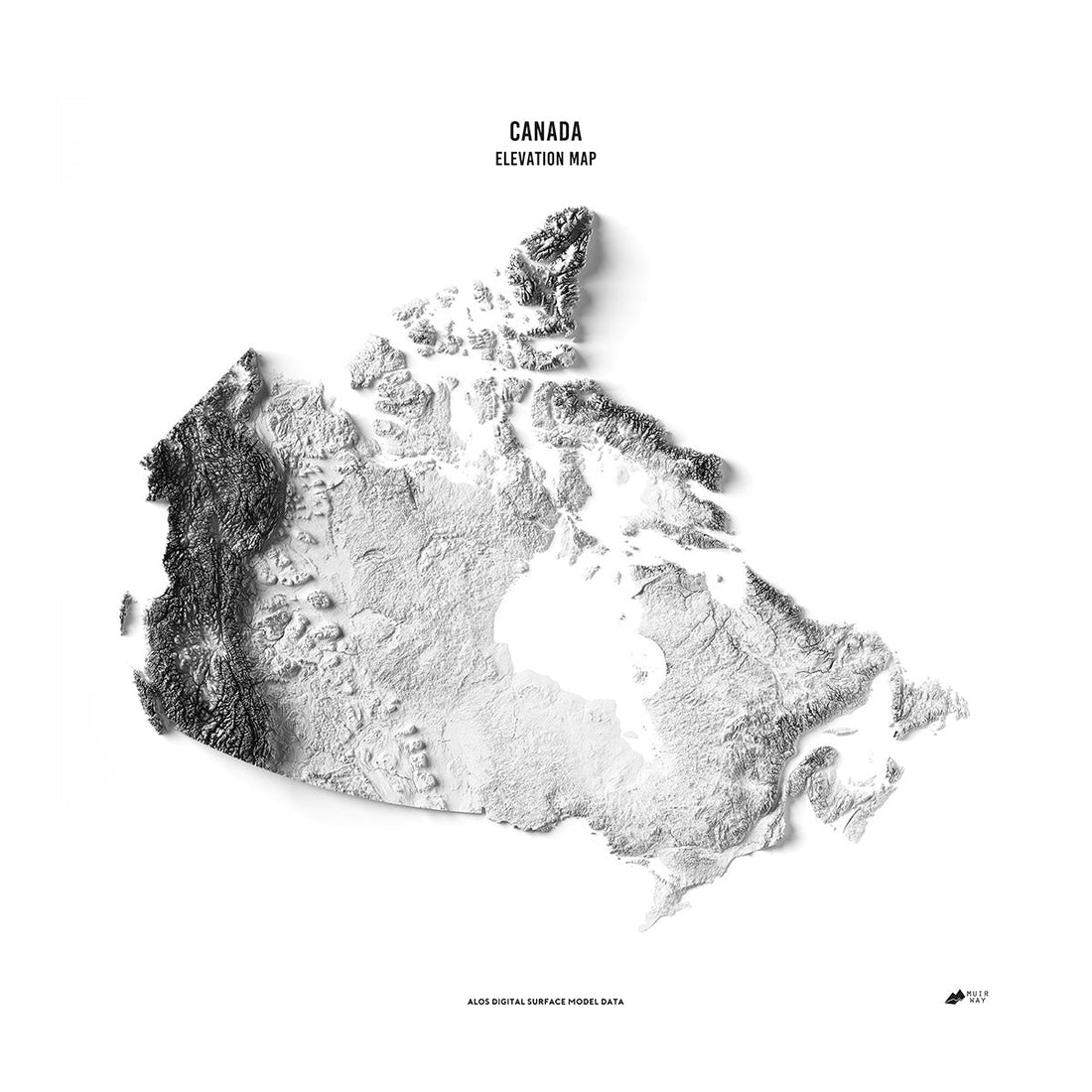 Canada Elevation Map | Uncrate Supply