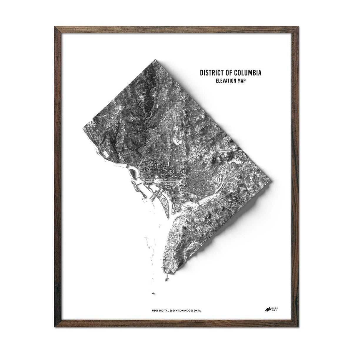 Washington D.C. Elevation Map | Uncrate Supply