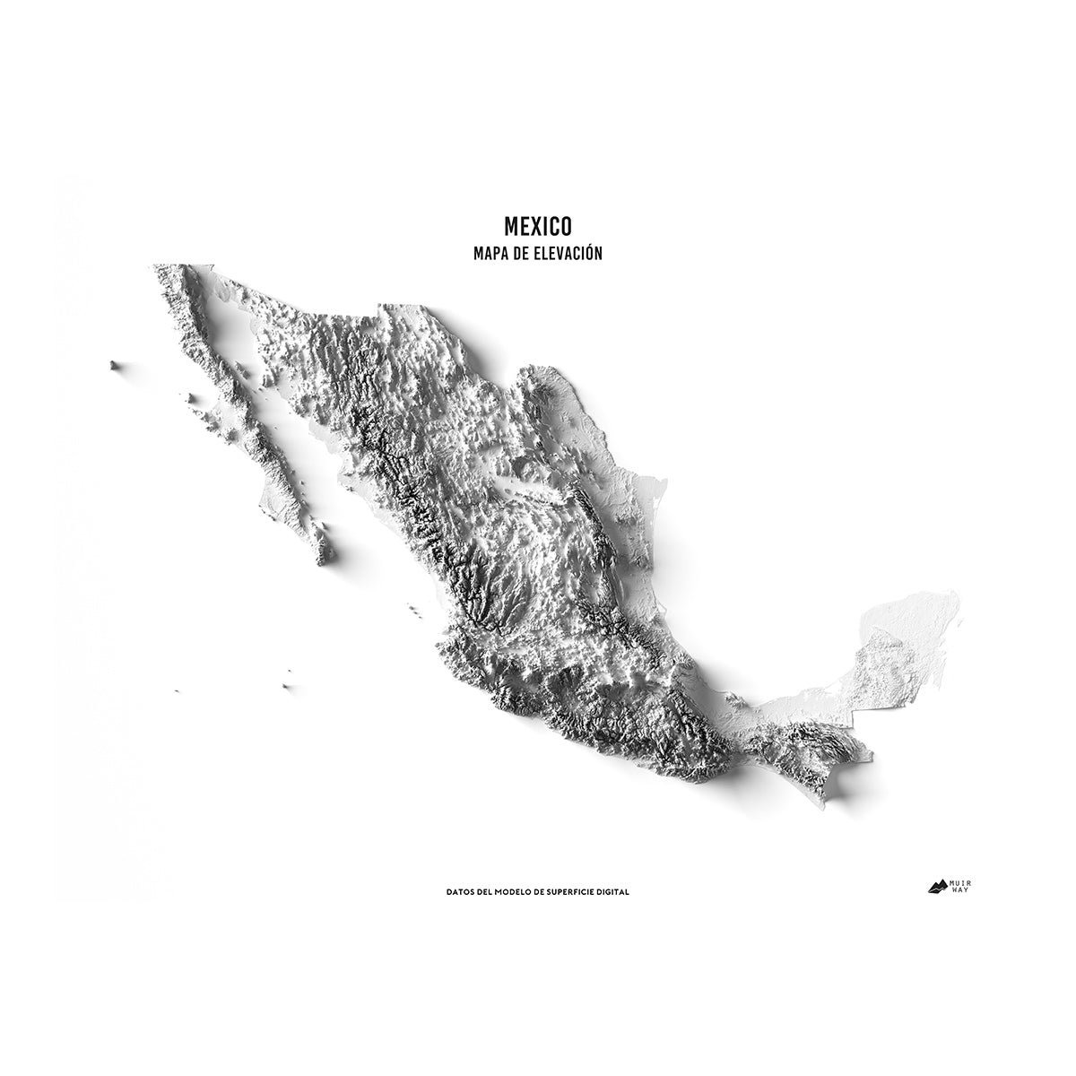 Mexico Elevation Map | Uncrate Supply