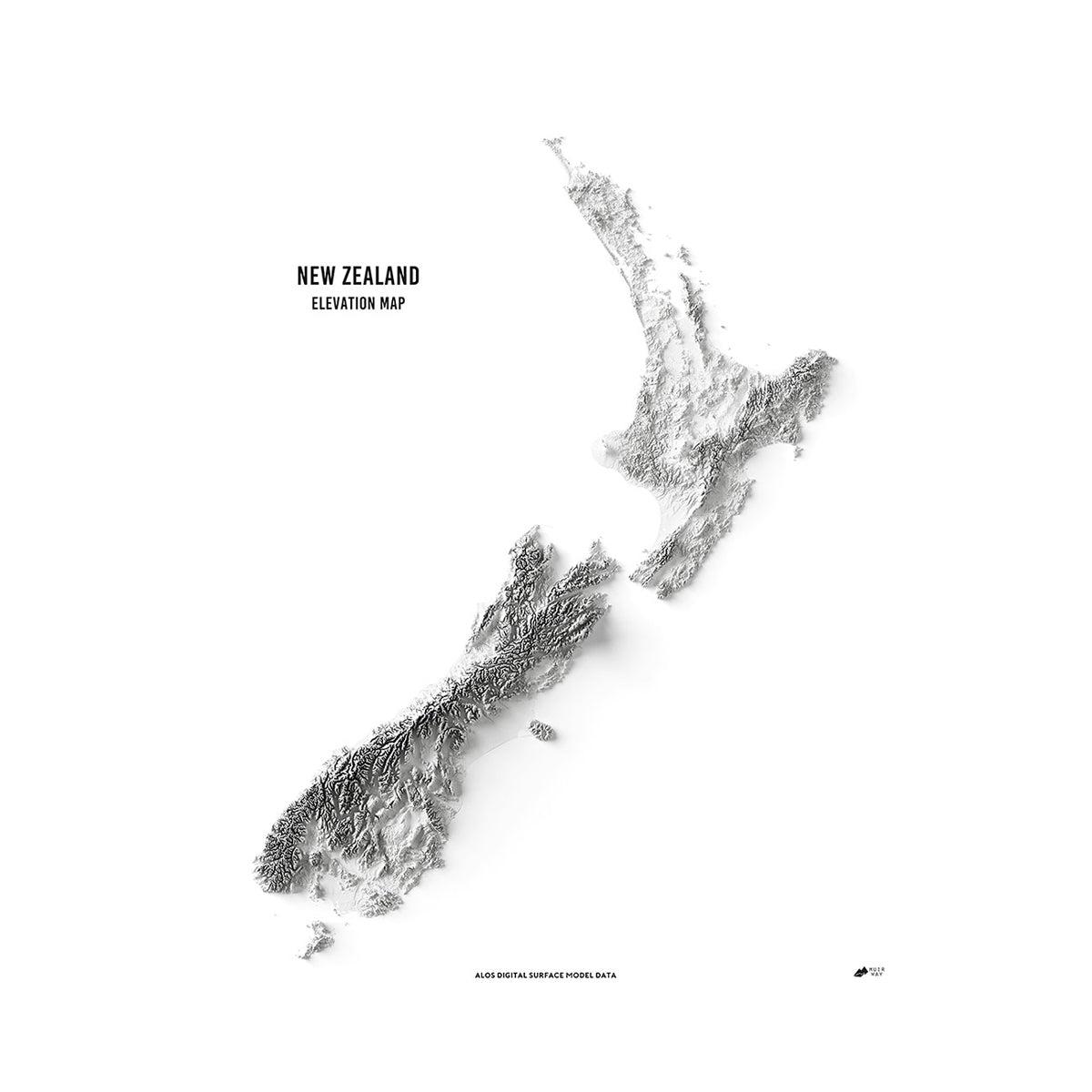 New Zealand Elevation Map | Uncrate Supply