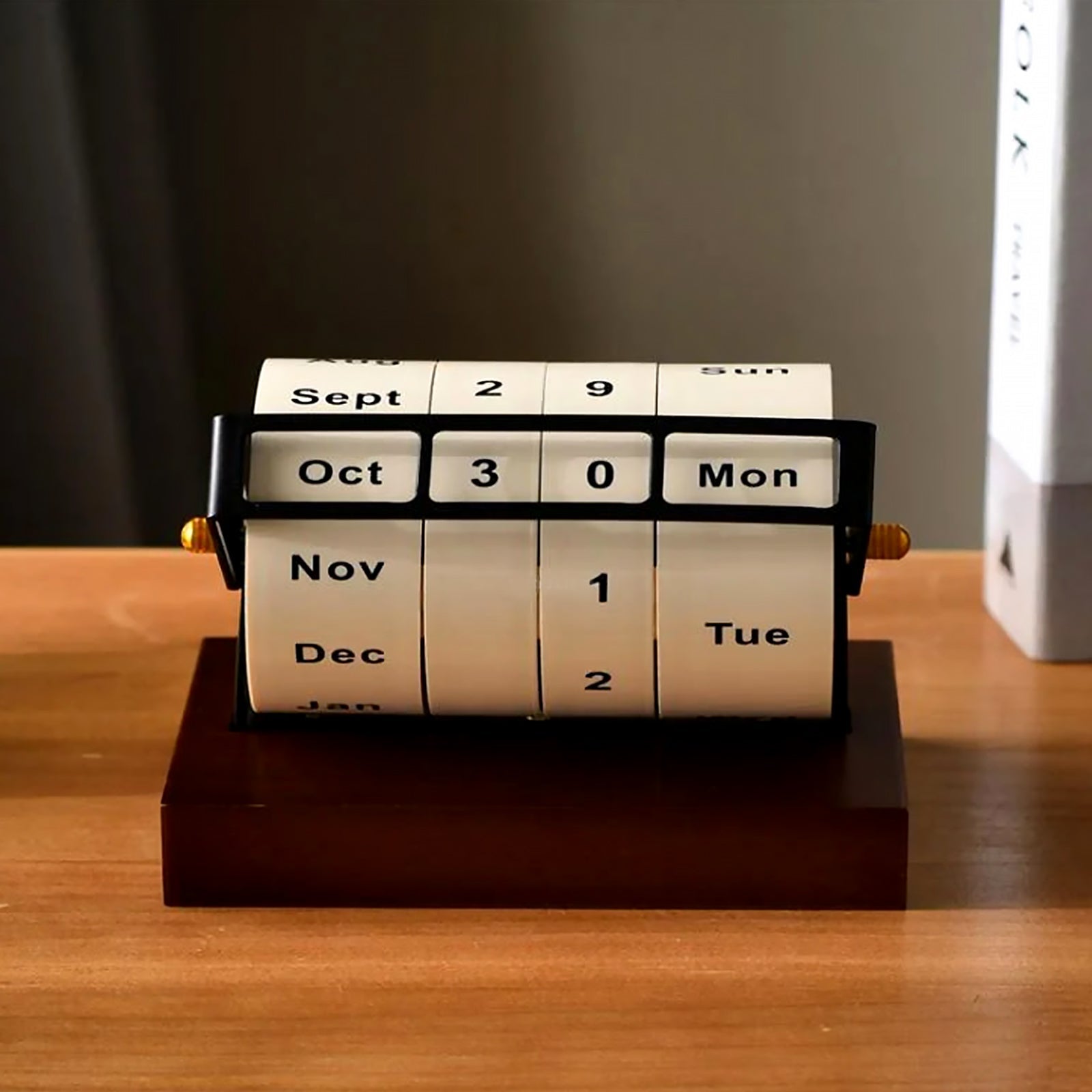 Rotating Wheel Retro Wooden Calendar | Uncrate Supply
