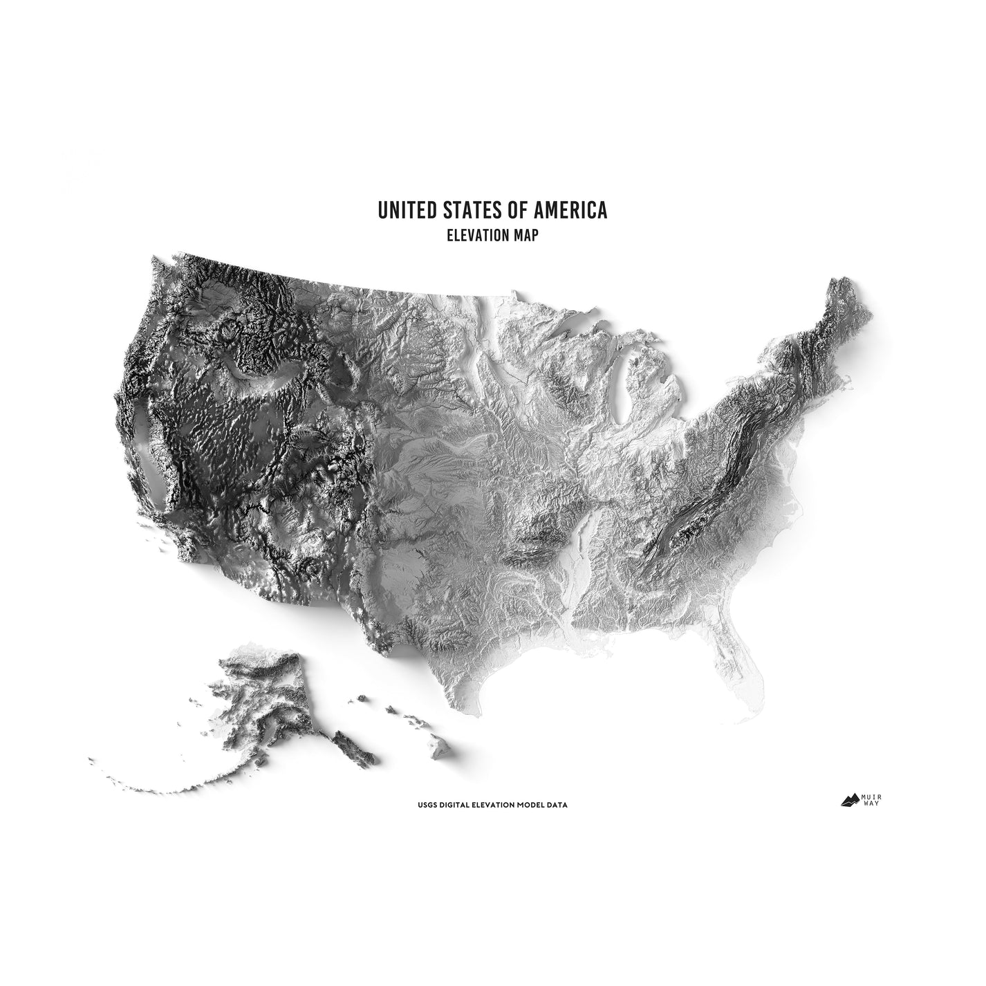 USA Elevation Map | Uncrate Supply