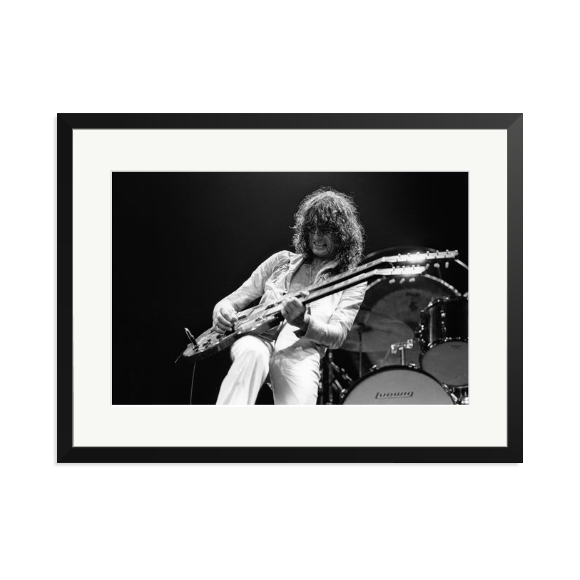 Jimmy Page playing on tour 1977 Framed Print | Uncrate Supply