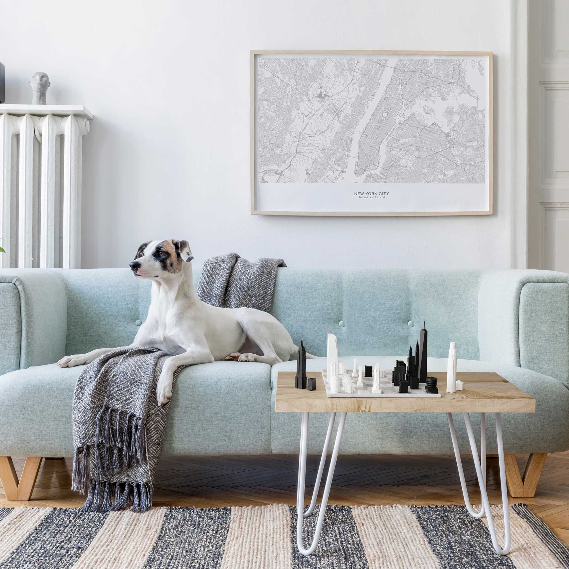 New York Vs. Los Angeles Marble Board Chess Set | Uncrate Supply