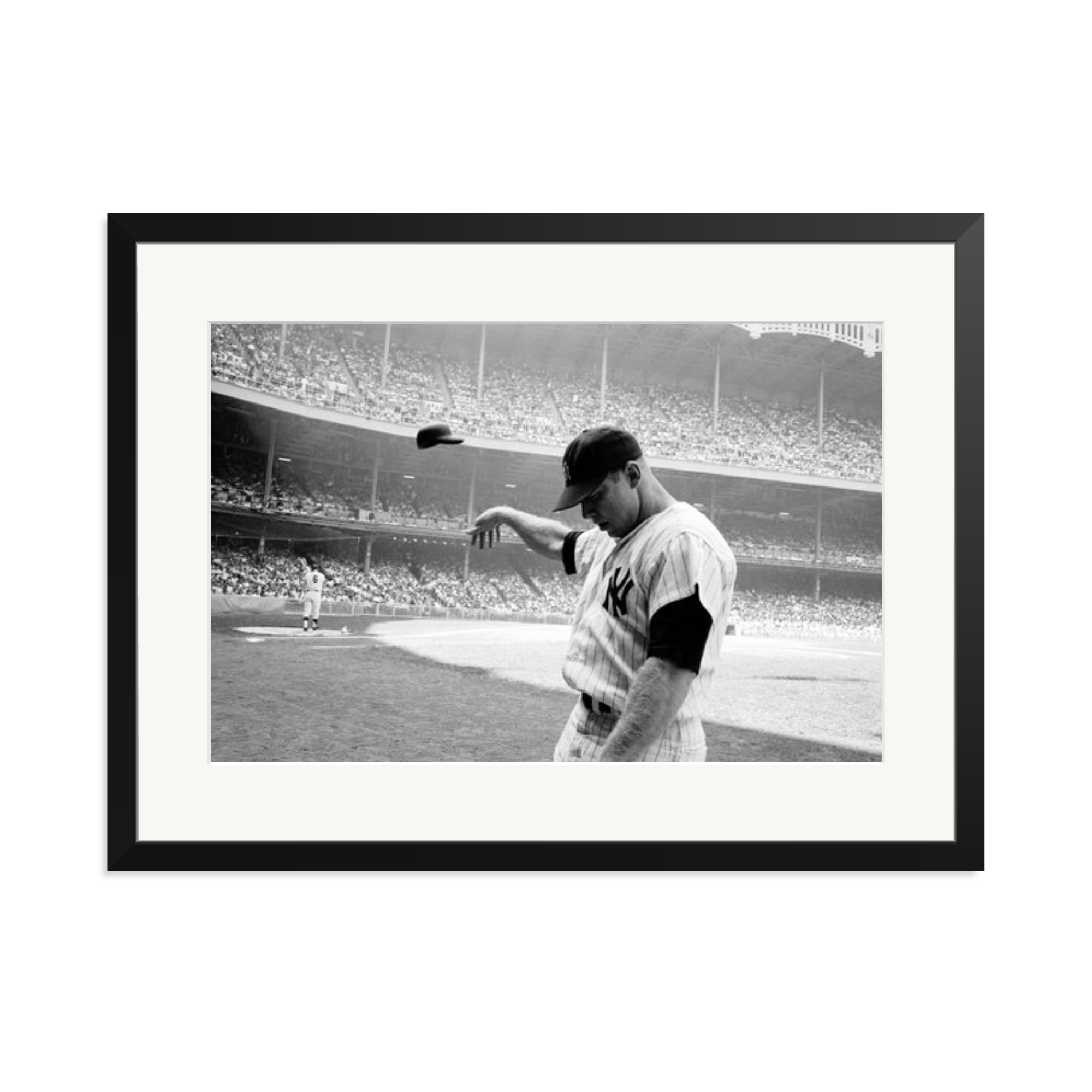 Mickey Mantle Helmet Fling Framed Print | Uncrate Supply