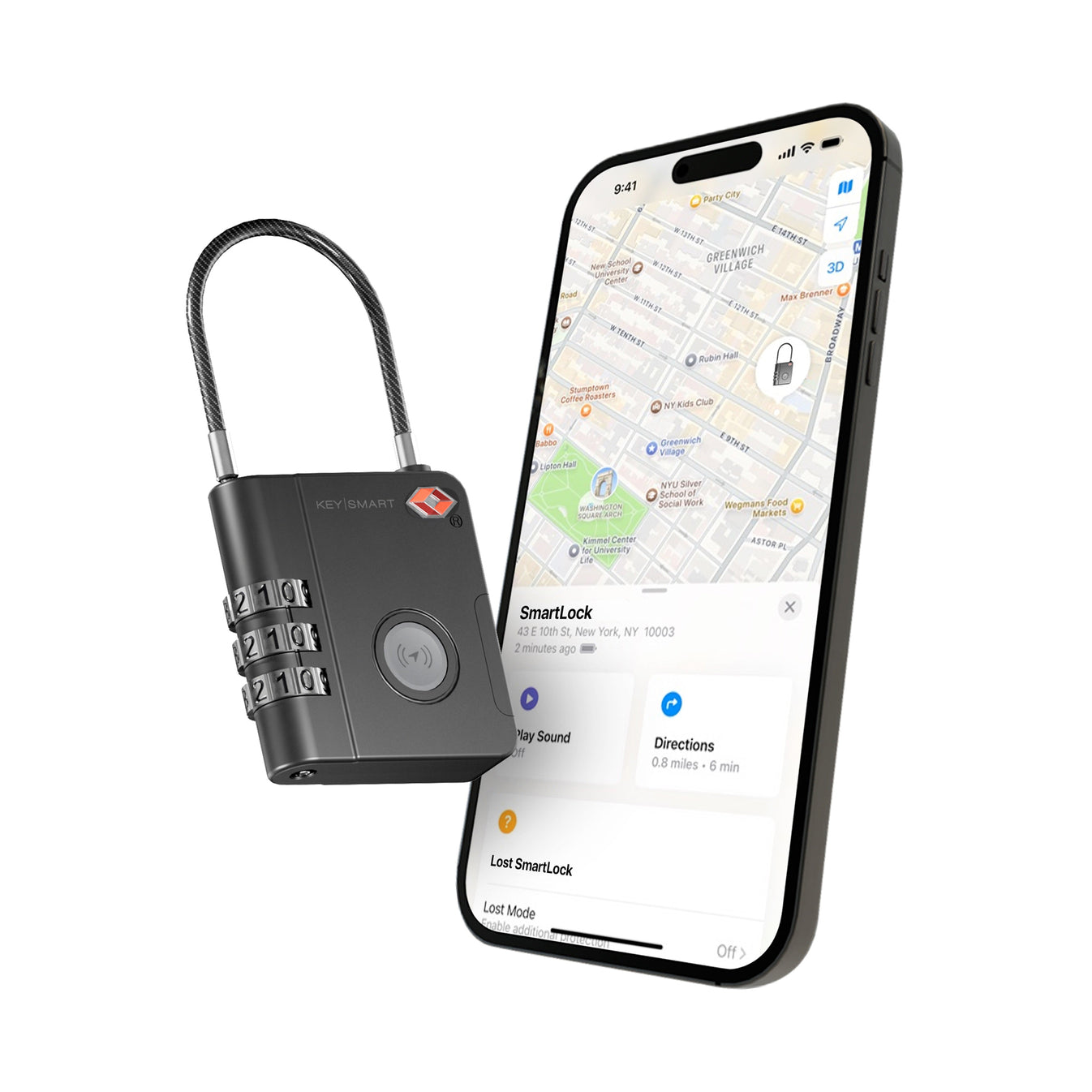 KeySmart SmartLock Luggage Tracking Device | Uncrate Supply