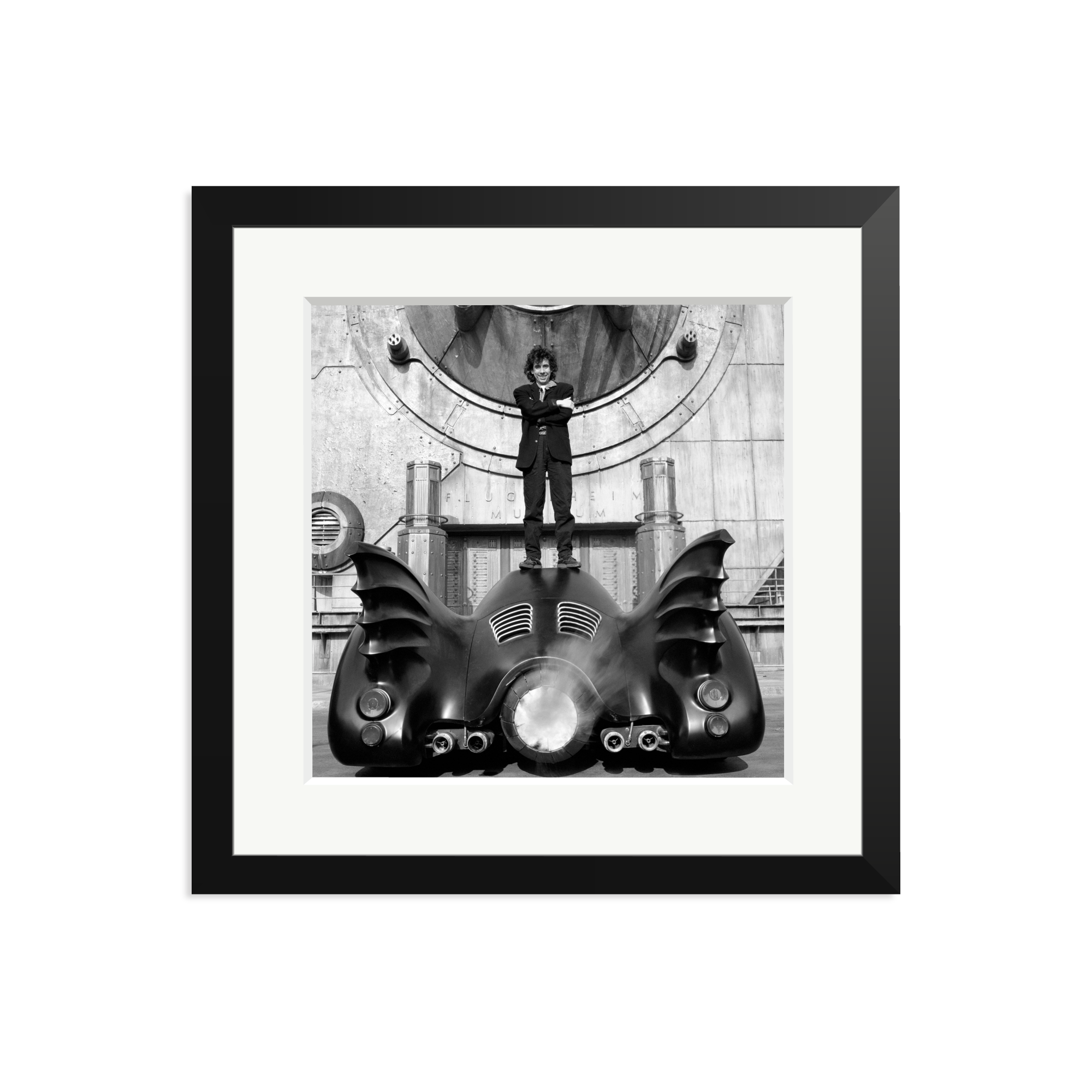 Tim Burton on The Batmobile Framed Print | Uncrate Supply