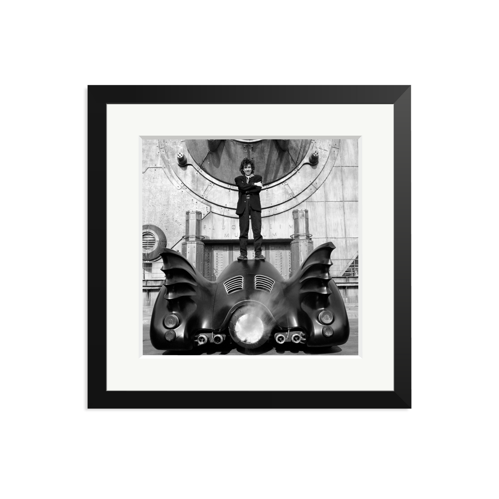 Tim Burton on The Batmobile Framed Print | Uncrate Supply