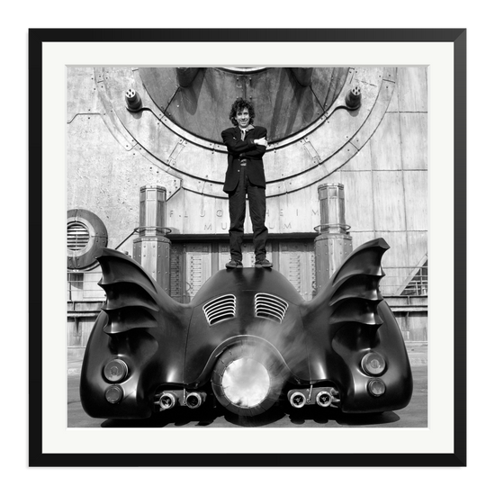 Tim Burton on The Batmobile Framed Print | Uncrate Supply